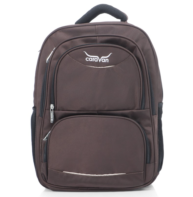 Solid Multiple Pocket Backpack in Brown Model No:332 vistaartrade.com